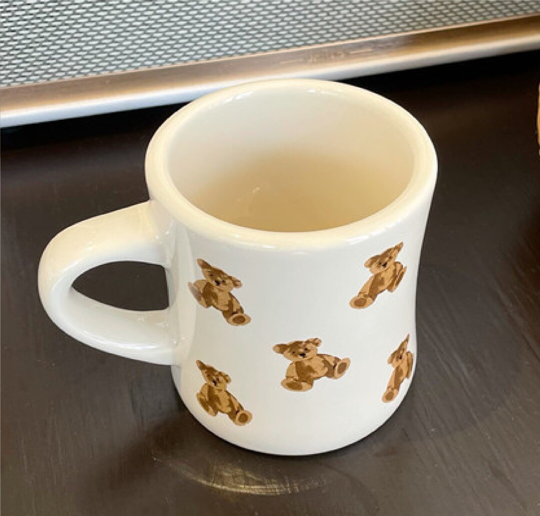 Handmade Ceramic Teddy Bear Coffee Mug French Butter Bear - Etsy