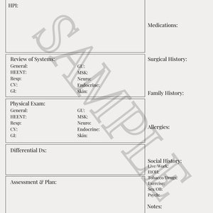 History & Physical Template | Medical School, Medical Student, Nursing ...