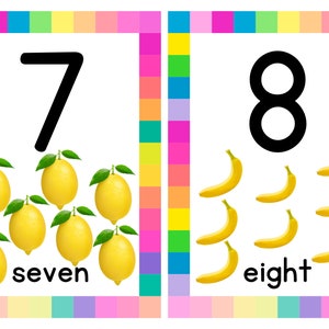 1-10 Number Cards Featuring Fruit - Etsy