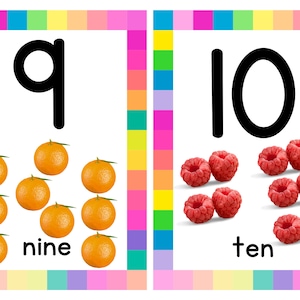 1-10 Number Cards Featuring Fruit - Etsy