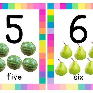 1-10 Number Cards Featuring Fruit - Etsy