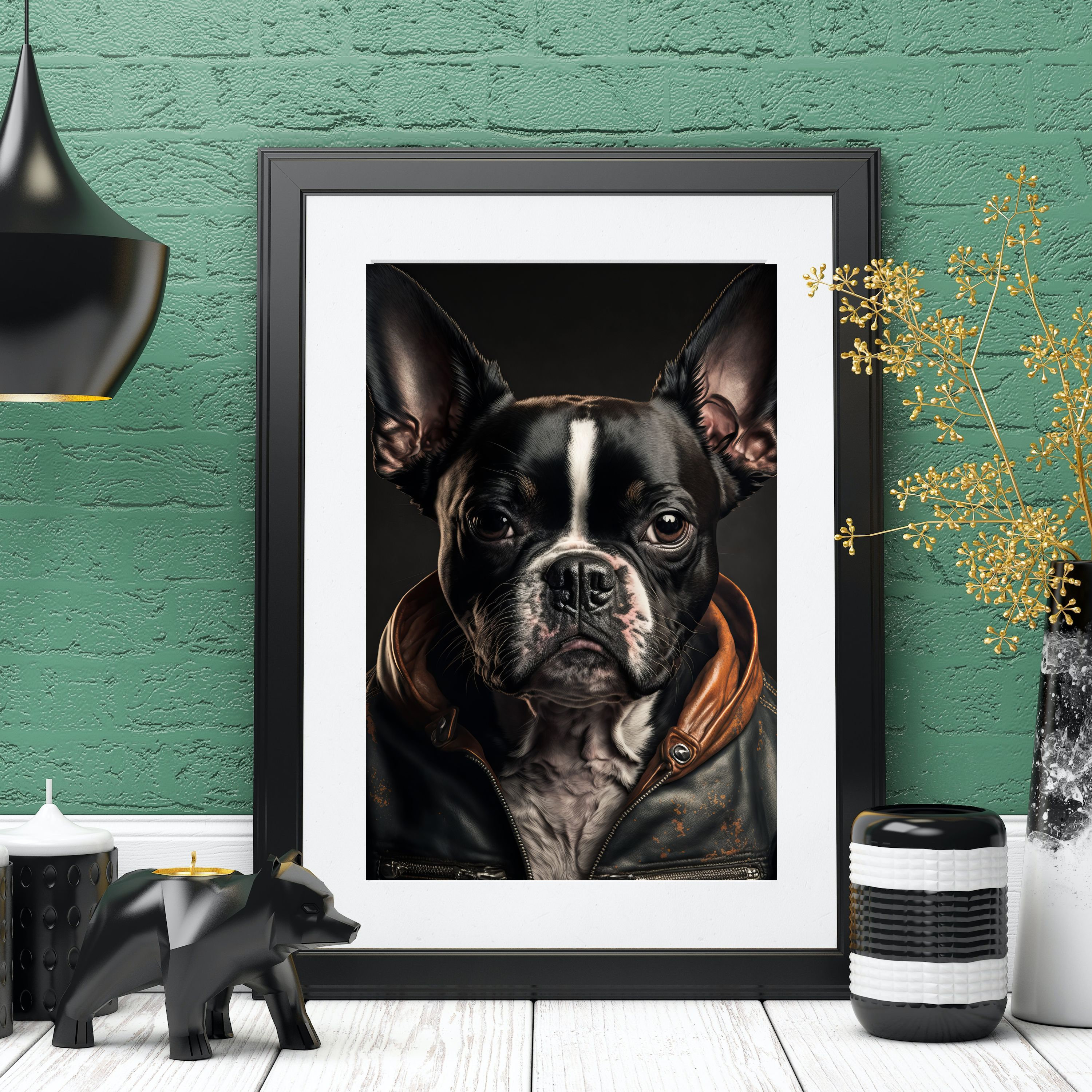 Boston Terrier Art, Digital Wall Art Printable, Boston Terrier Gifts ...