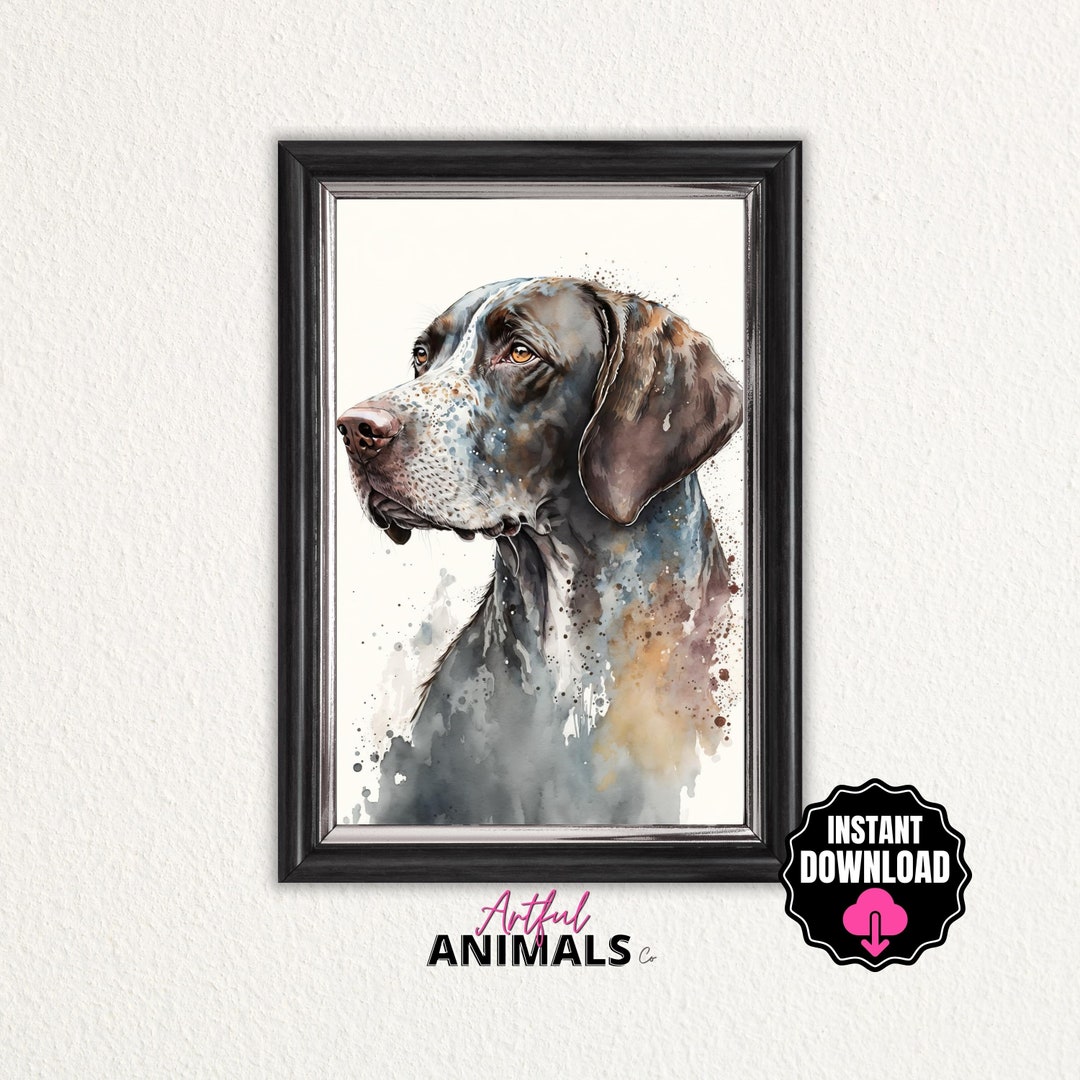 German Shorthaired Pointer Art, German Shorthaired Pointer Watercolor ...