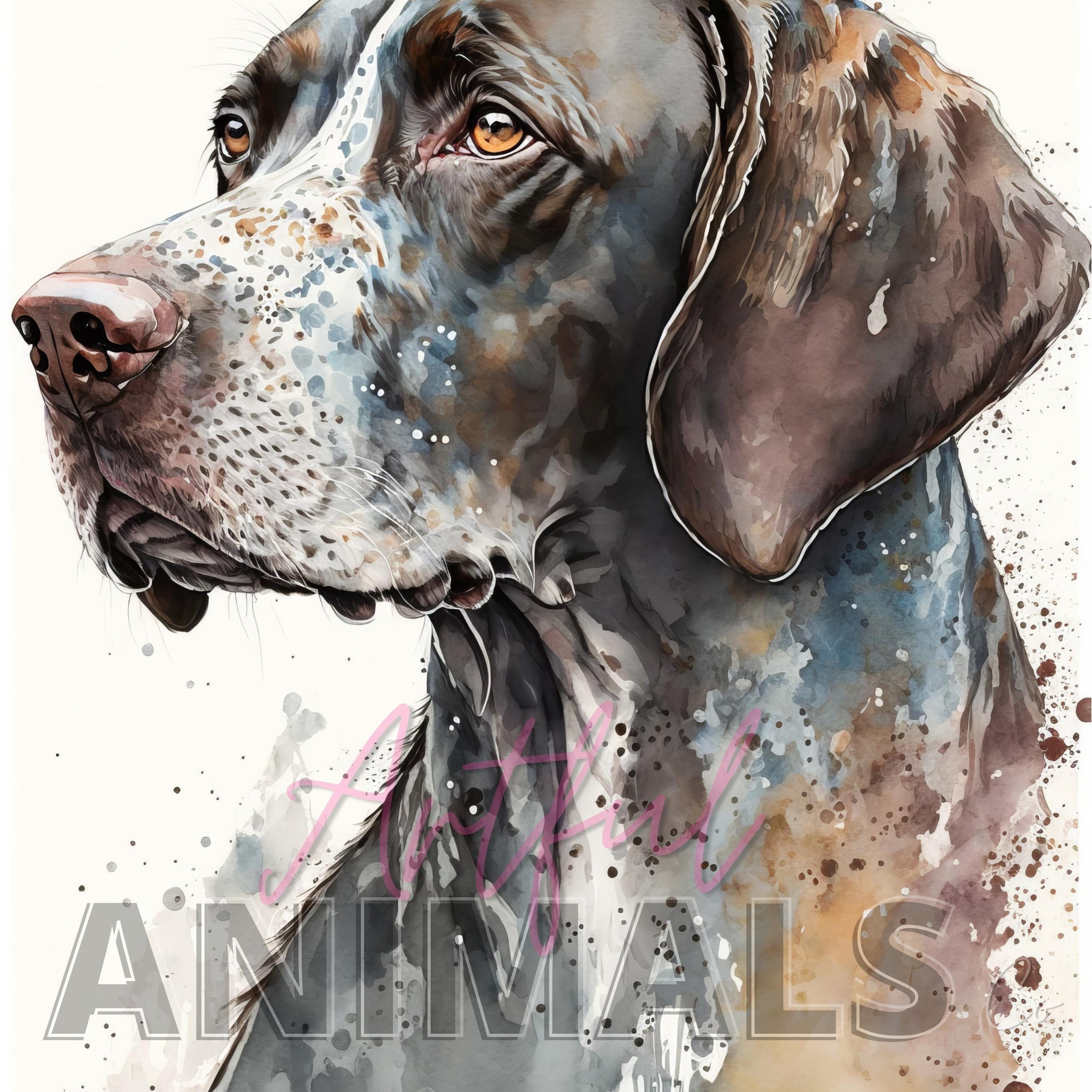 German Shorthaired Pointer Art, German Shorthaired Pointer Watercolor ...