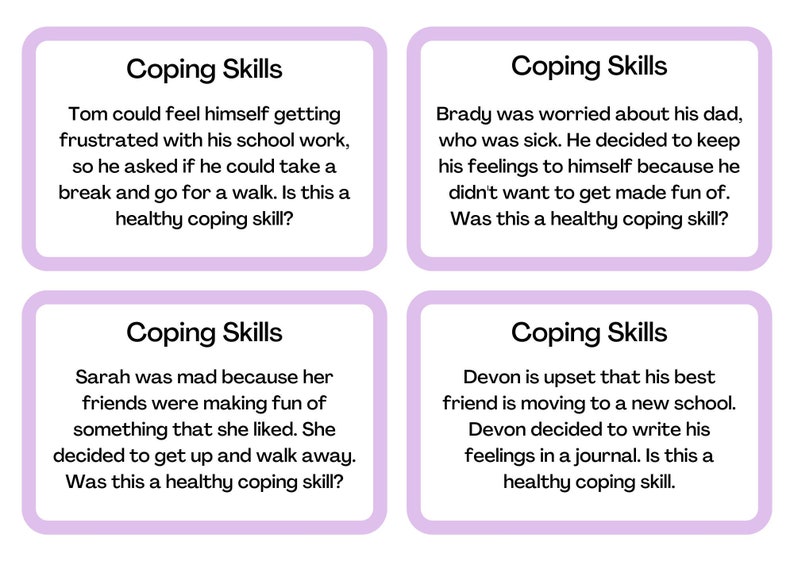 20 Coping Skills Scenario Cards for Teens - Etsy