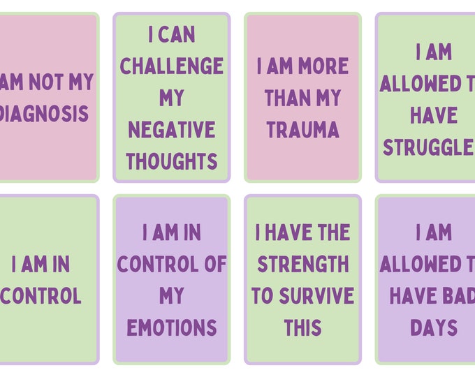40 Mental Health Affirmation Cards - Etsy