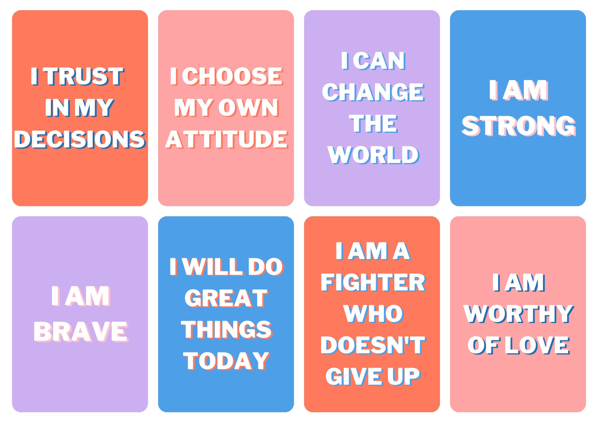 40 Affirmation Cards - Etsy
