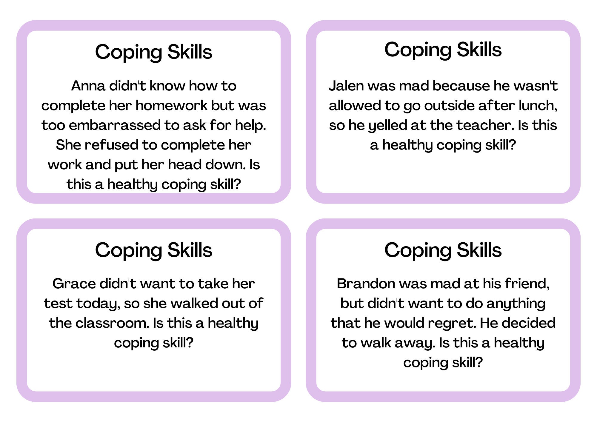 BUNDLE 100 Social Skills Scenario Flash Cards - Etsy