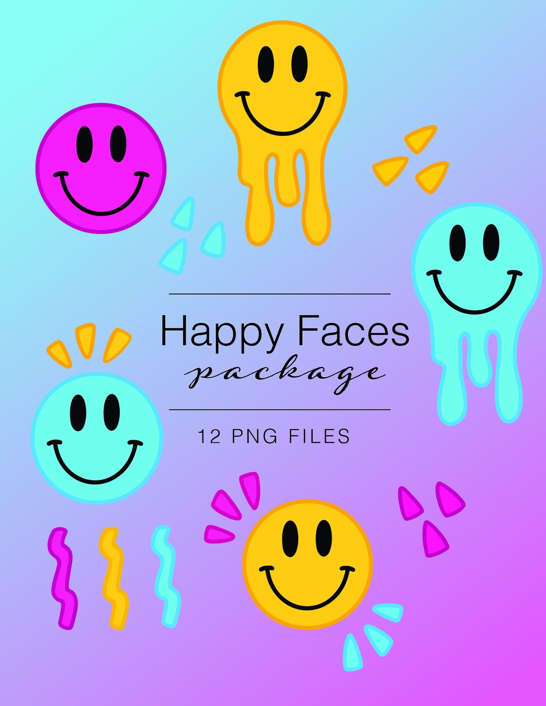 For Commercial Use Happy Faces Clipart - Etsy