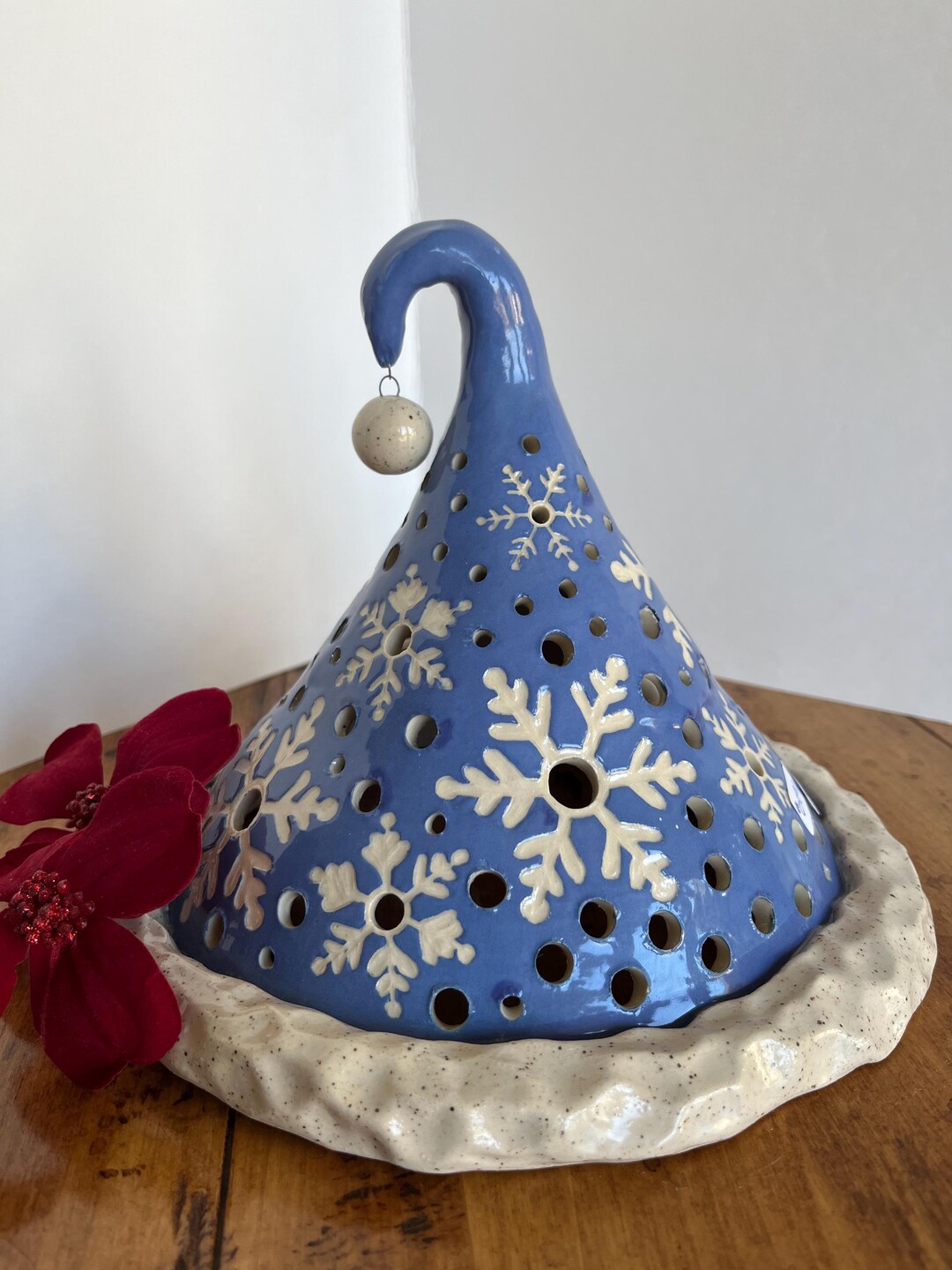 Periwinkle Elf Hat Luminaria With Hanging Ball - Etsy