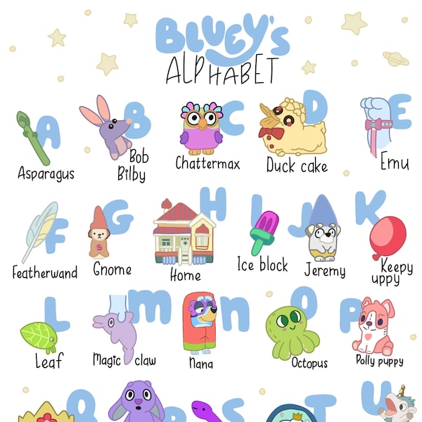 Bluey Alphabet Font - Etsy