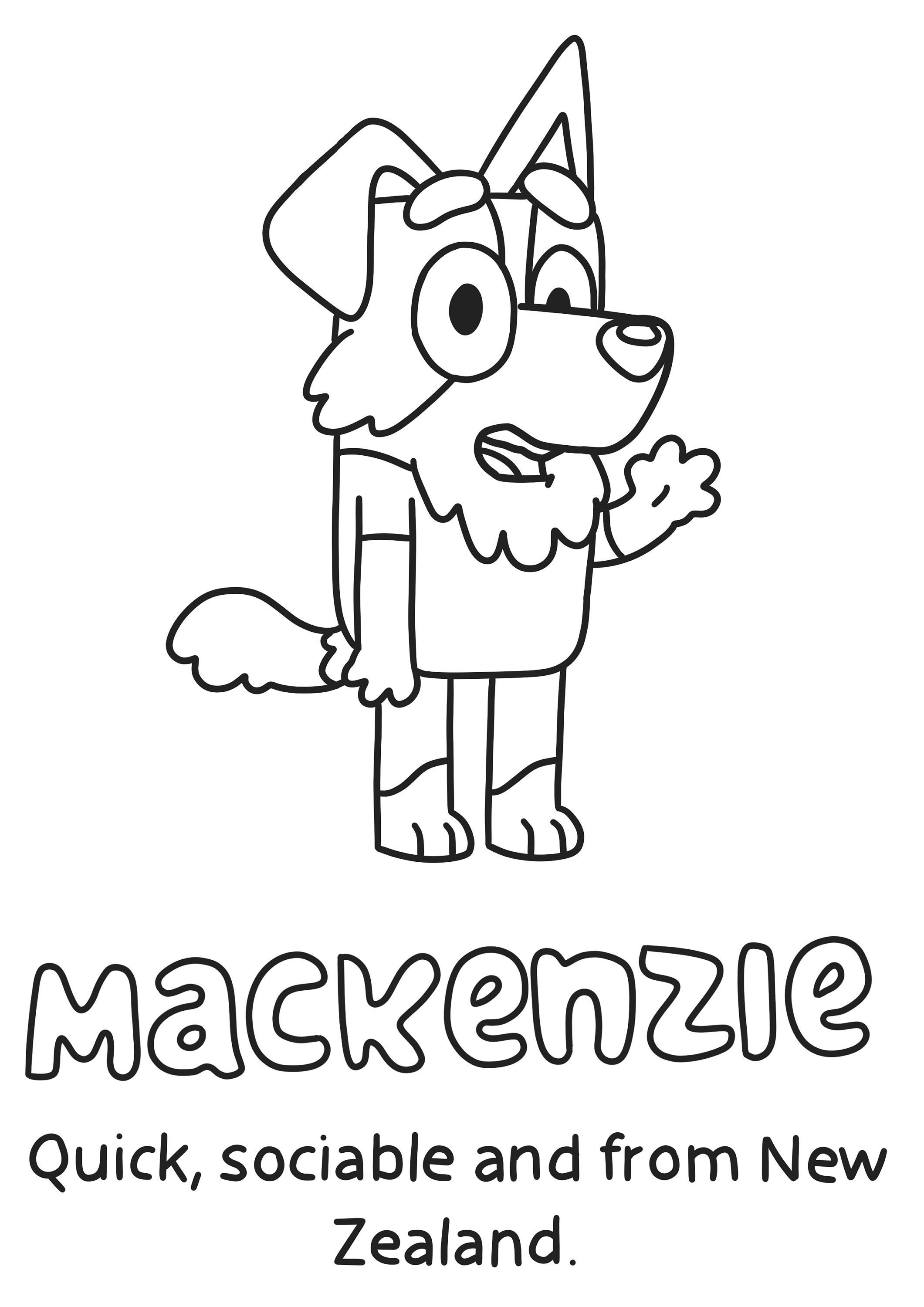Mackenzie Colouring Page Bluey - Etsy