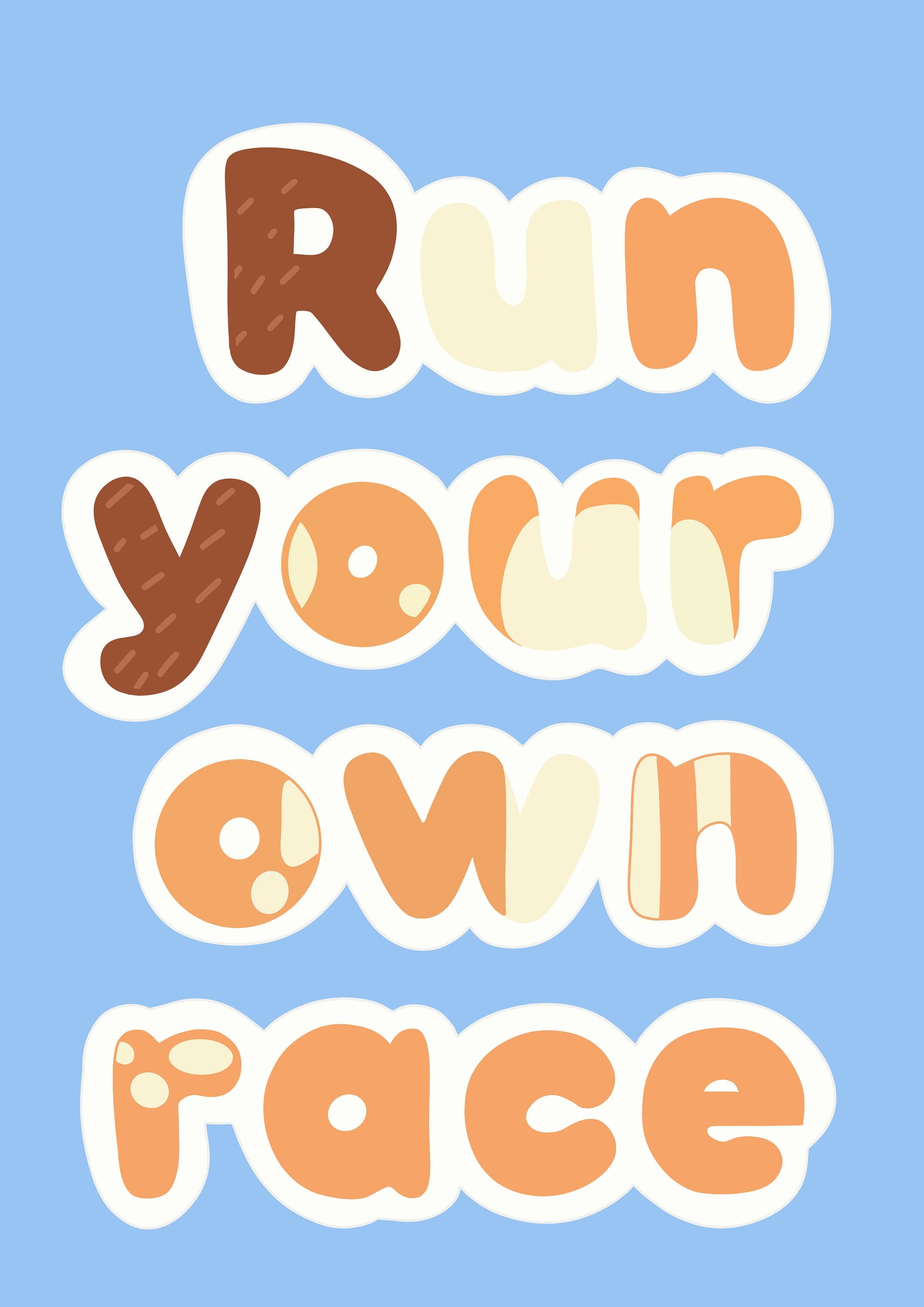 Bluey 'run Your Own Race' Baby Race Print digital - Etsy