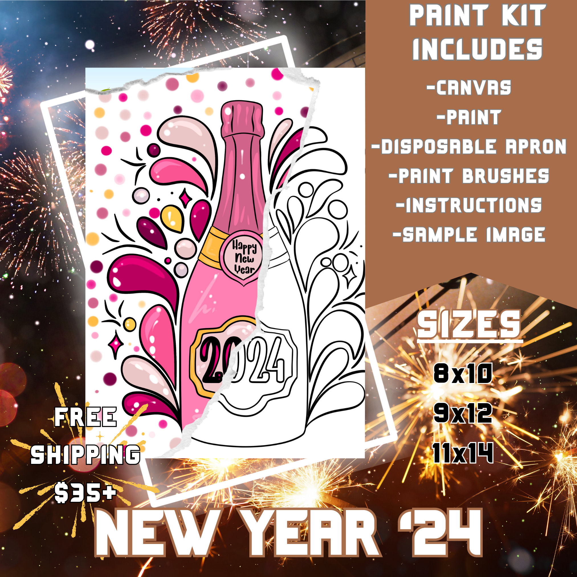 Paint Party / Paint & Sip / DIY Paint Party / Pre-drawn Canvas / Paint ...