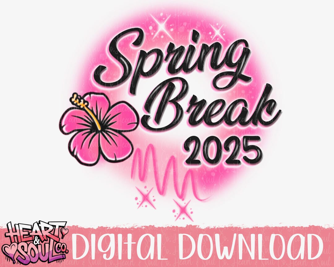 Spring Break Png- Spring Break Airbrush Png- Digital Download - Etsy
