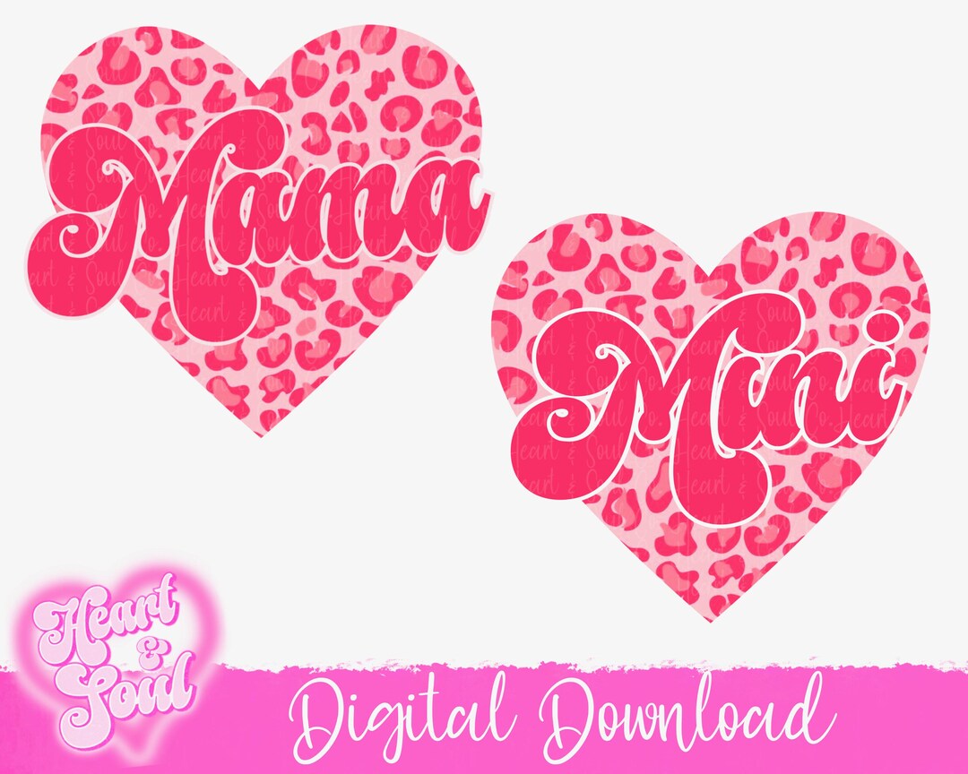 Mama Mini Heart PNG – Valentine's Day Leopard Print (digital Download ...