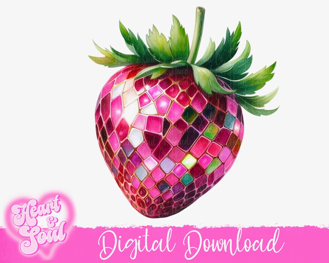 Disco Strawberry Png- Retro Disco Strawberry- Digital Download - Etsy