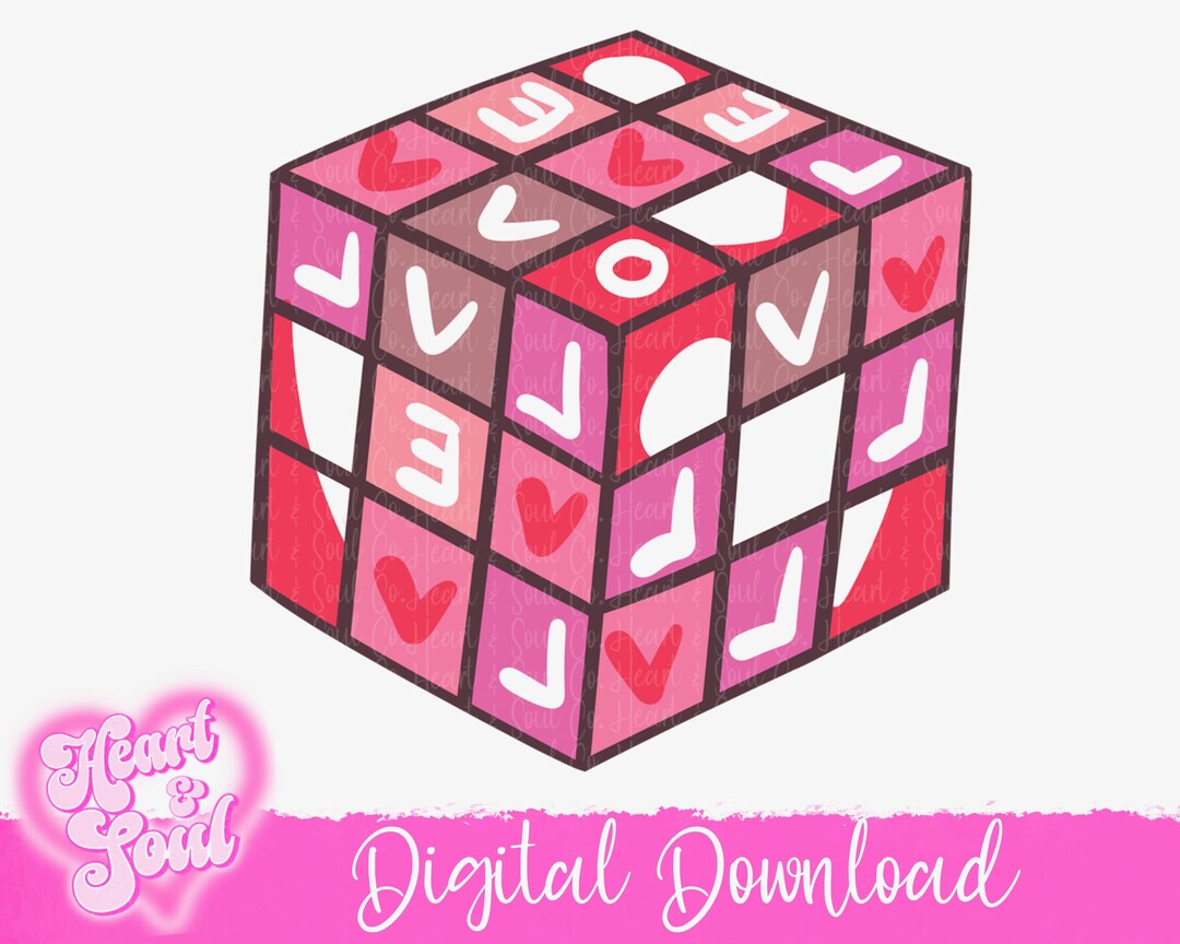 Valentine’s Day Rubiks Cube Png- Valentines Day Png- Digital Download ...