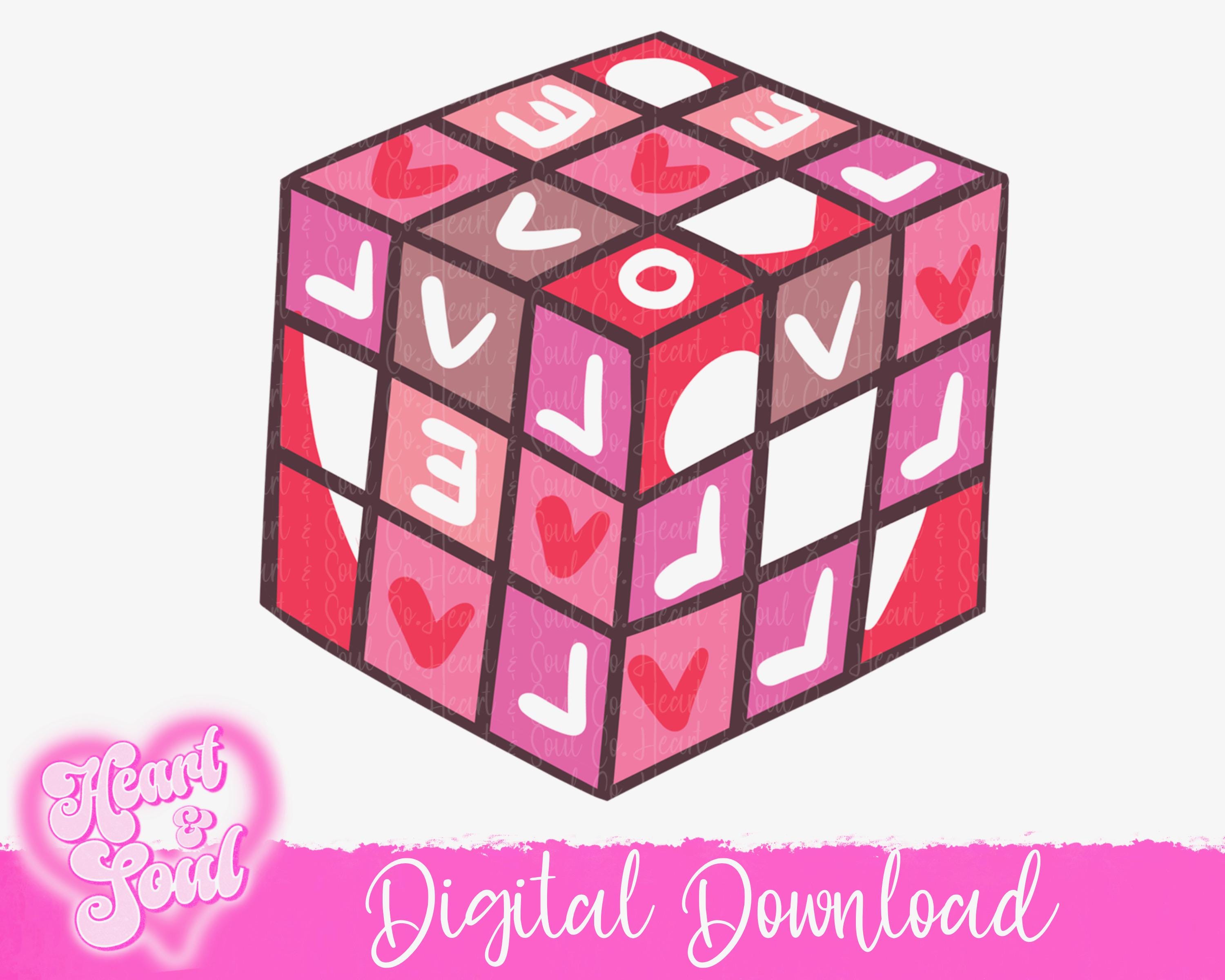 Valentine's Day Rubik's Cube PNG – Love Hearts Design (digital Download ...