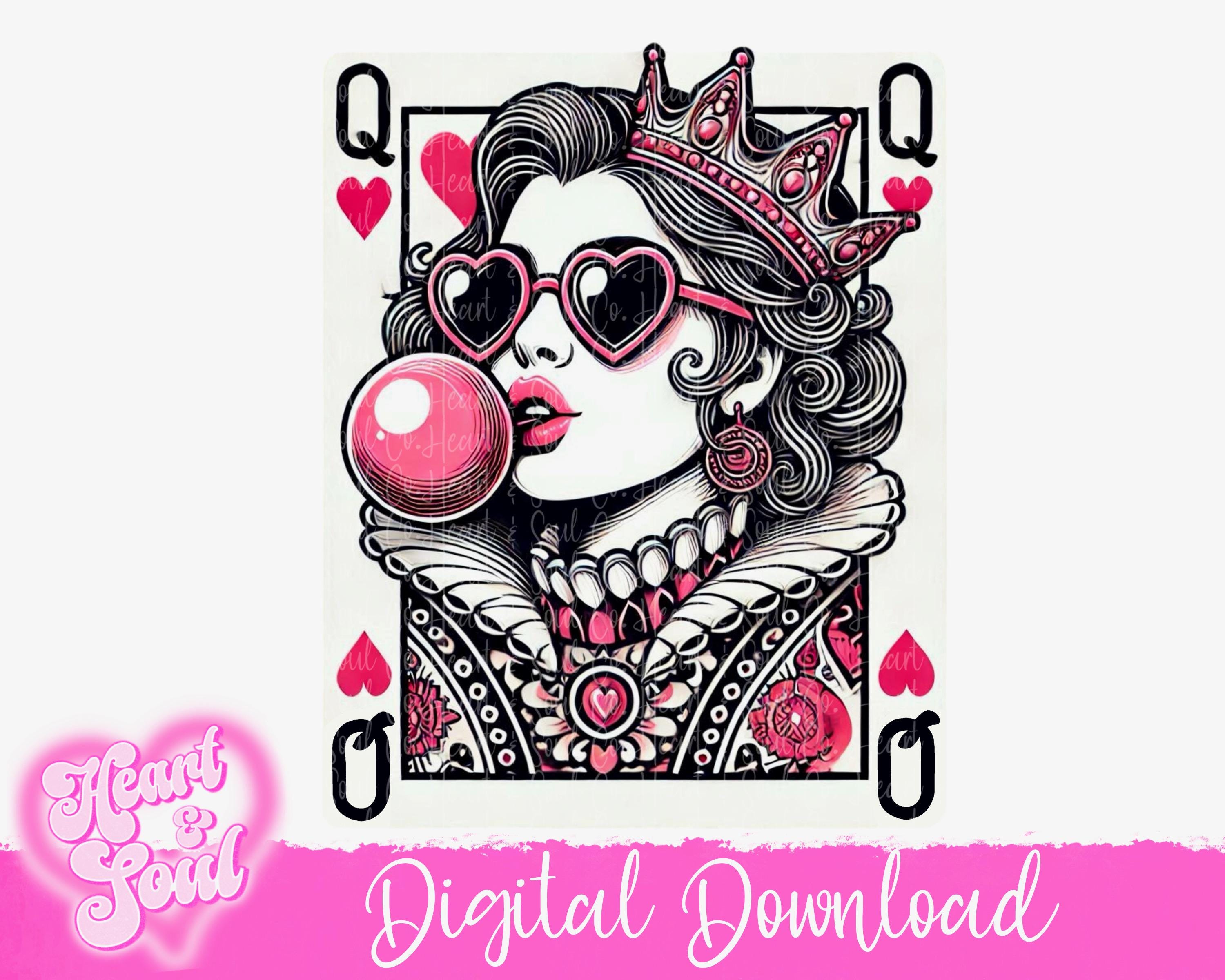 Queen of Hearts PNG – Boujee Valentine Card, Digital Download - Etsy