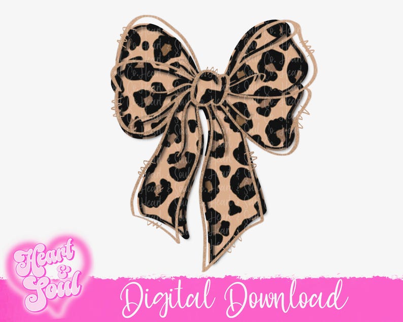 Cheetah Print Coquette Bow PNG- Cheetah Print Bow PNG- Digital Download ...