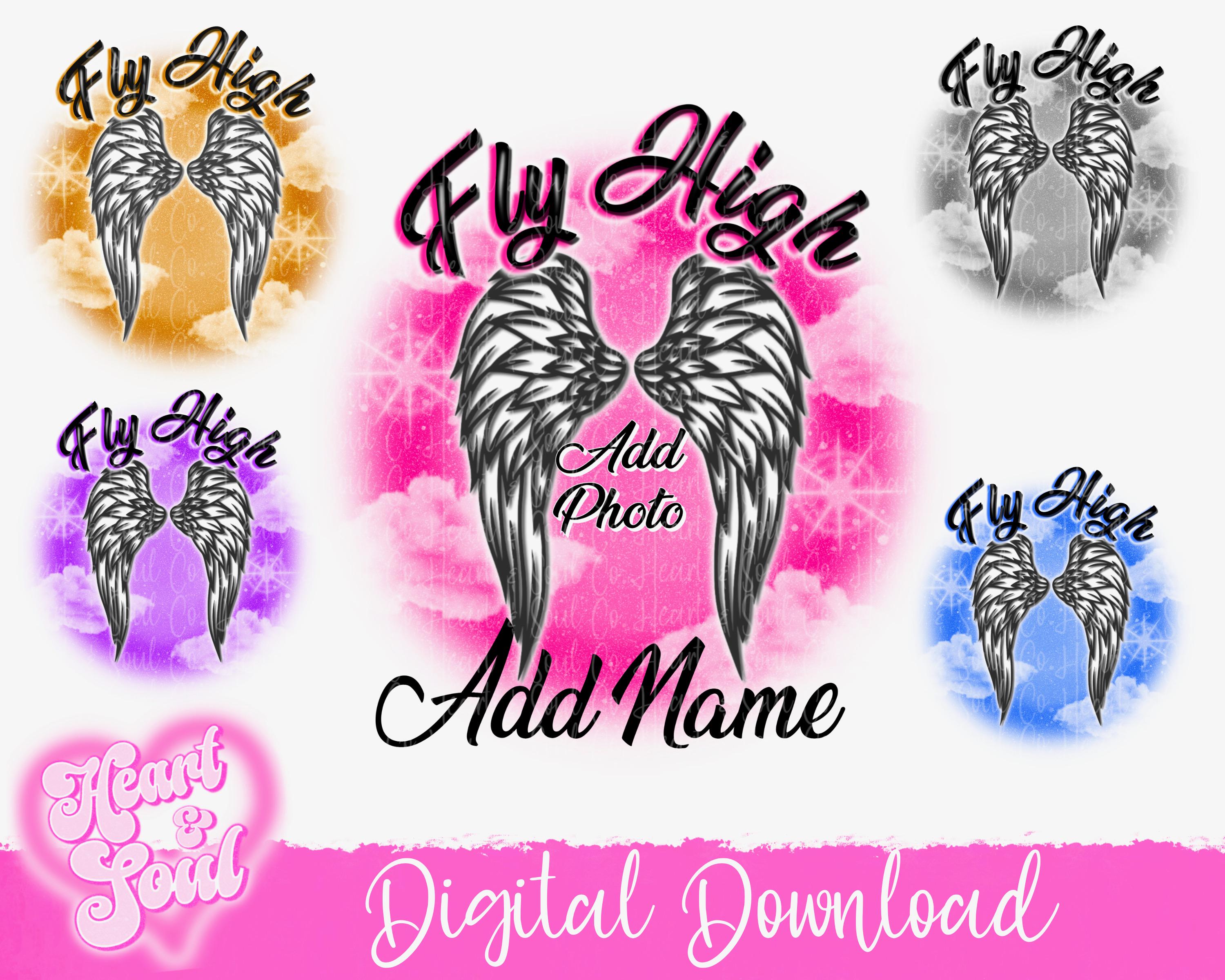 Fly High Airbrush Memorial PNG- Airbrush Memorial Png- Memorial Rip PNG ...