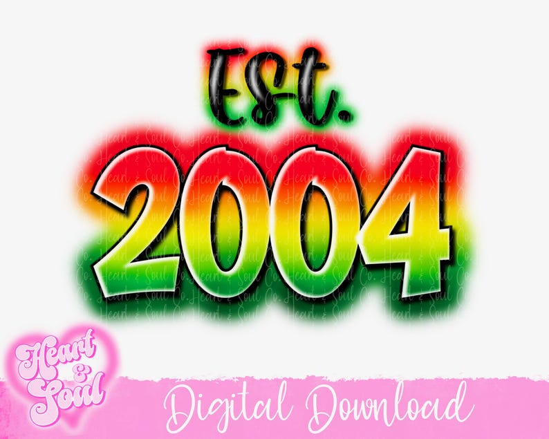 Est. 2004 Png- 2004 Airbrush Png- Digital Download - Etsy