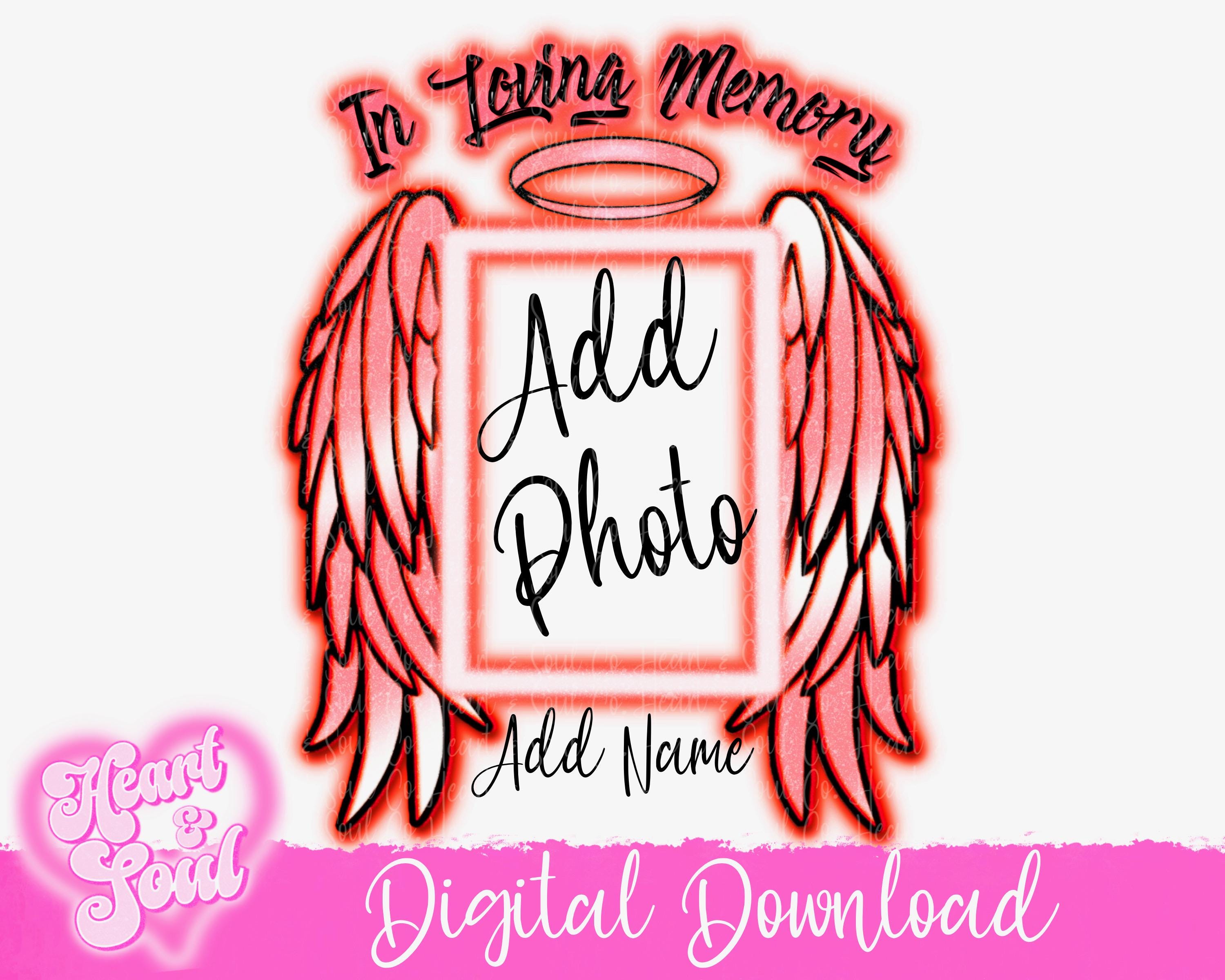 Red in Loving Memory Airbrush Wings Png- Digital Download - Etsy