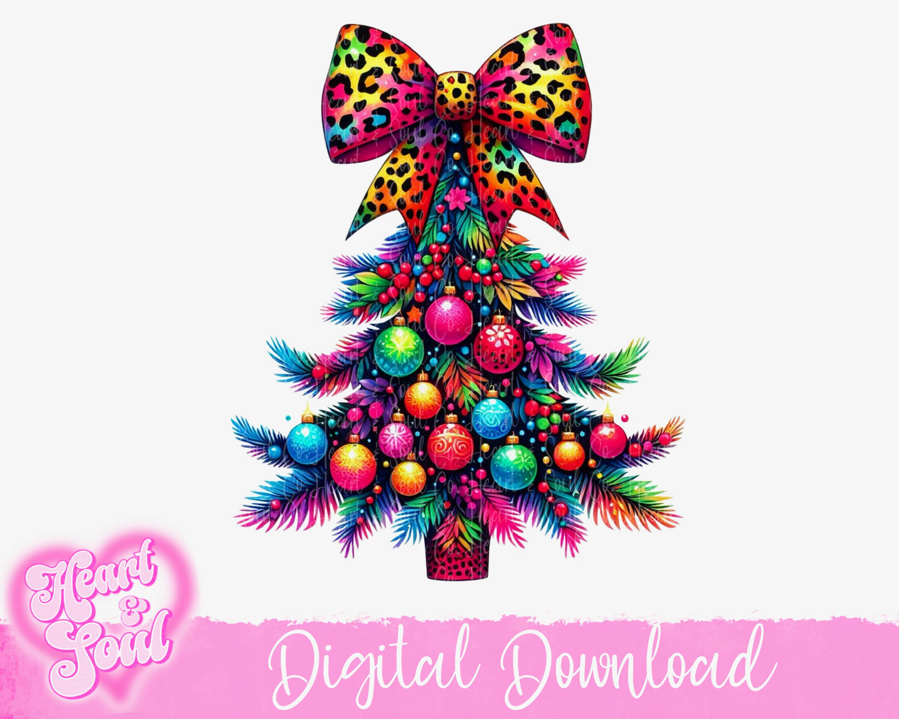 Colorful Christmas Tree Png- Clipart- Digital Download - Etsy