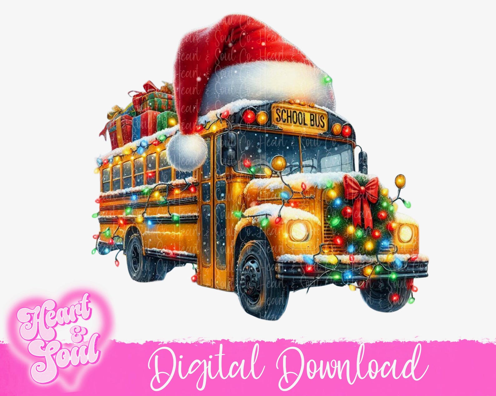 Christmas School Bus PNG- School Bus Driver PNG- School Bus Png- Santa ...