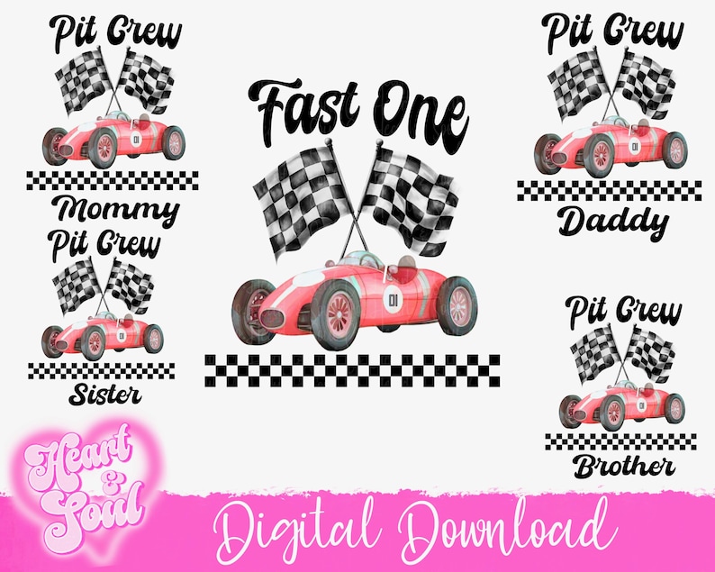Fast One Birthday Png- Race Car 1st Birthday Png- Fast One Family ...