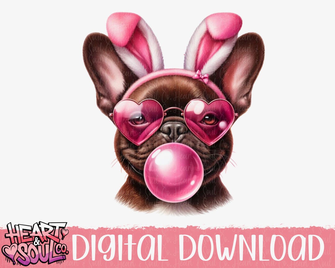 Chocolate Frenchie Easter Bunny Ears PNG – Dog Lover Digital Download ...