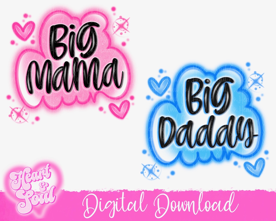 Big Mama Airbrush PNG- Big Daddy Airbrush- Airbrush Gender Reveal Png ...