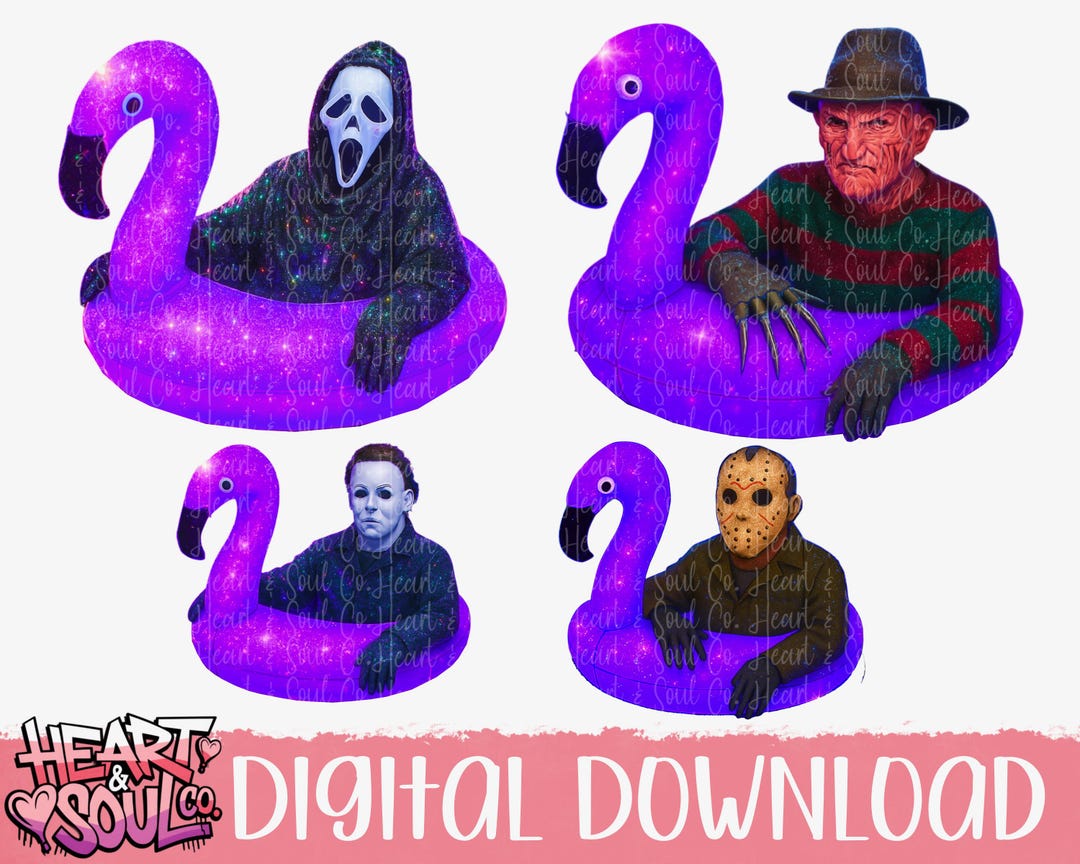 Summerween Png- Halloween PNG- Horror Characters Pool Floaties PNG ...