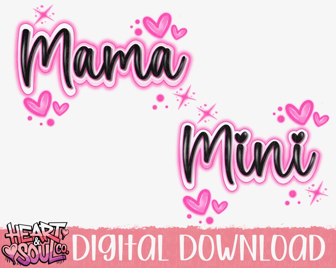 Mama Mini PNG- Mama PNG- Mini PNG- Airbrush Png- Digital Download - Etsy