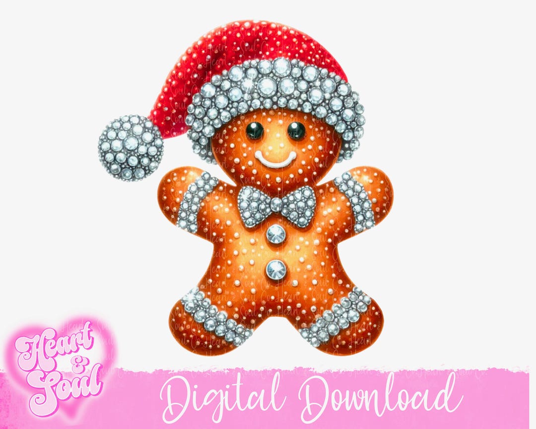 Rhinestone Gingerbread Man PNG – Bling Christmas Digital Download - Etsy