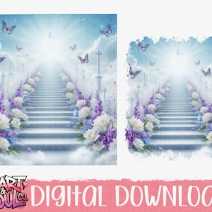 Purple Floral Heaven Background PNG- Heaven Background Template Png ...