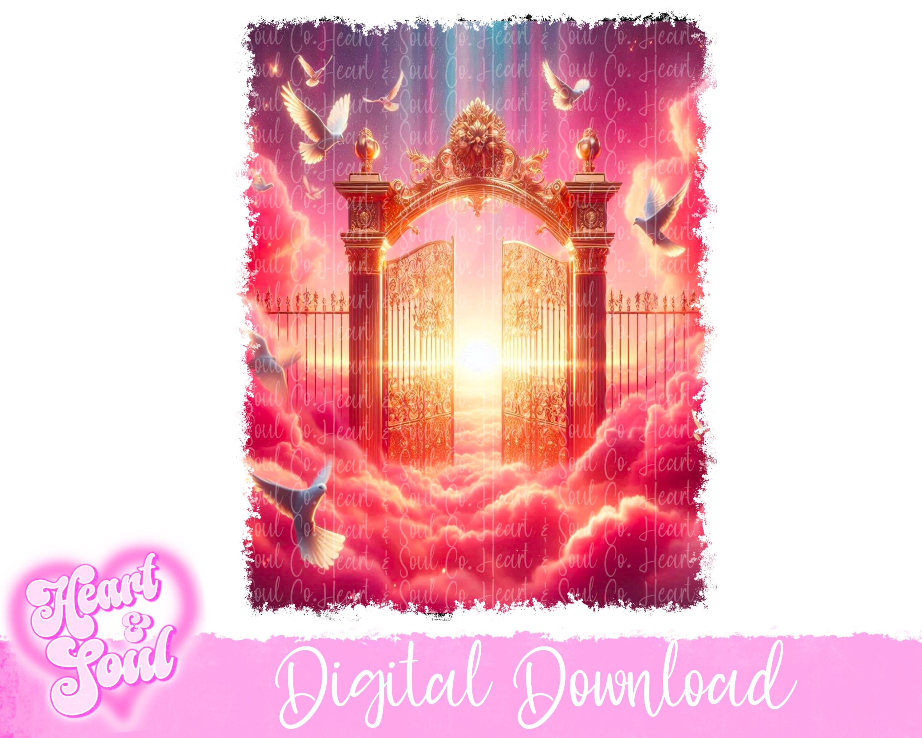 Pink Heaven's Gate Memorial PNG Background – in Loving Memory (digital ...