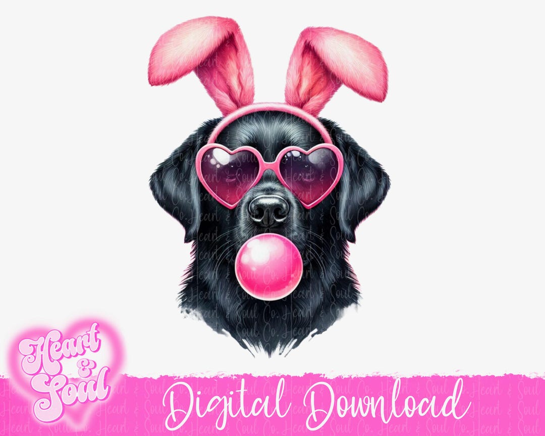 Black Lab Easter Png-bunny Ears Dog Png- Trendy Easter Dog Bunny Ears ...
