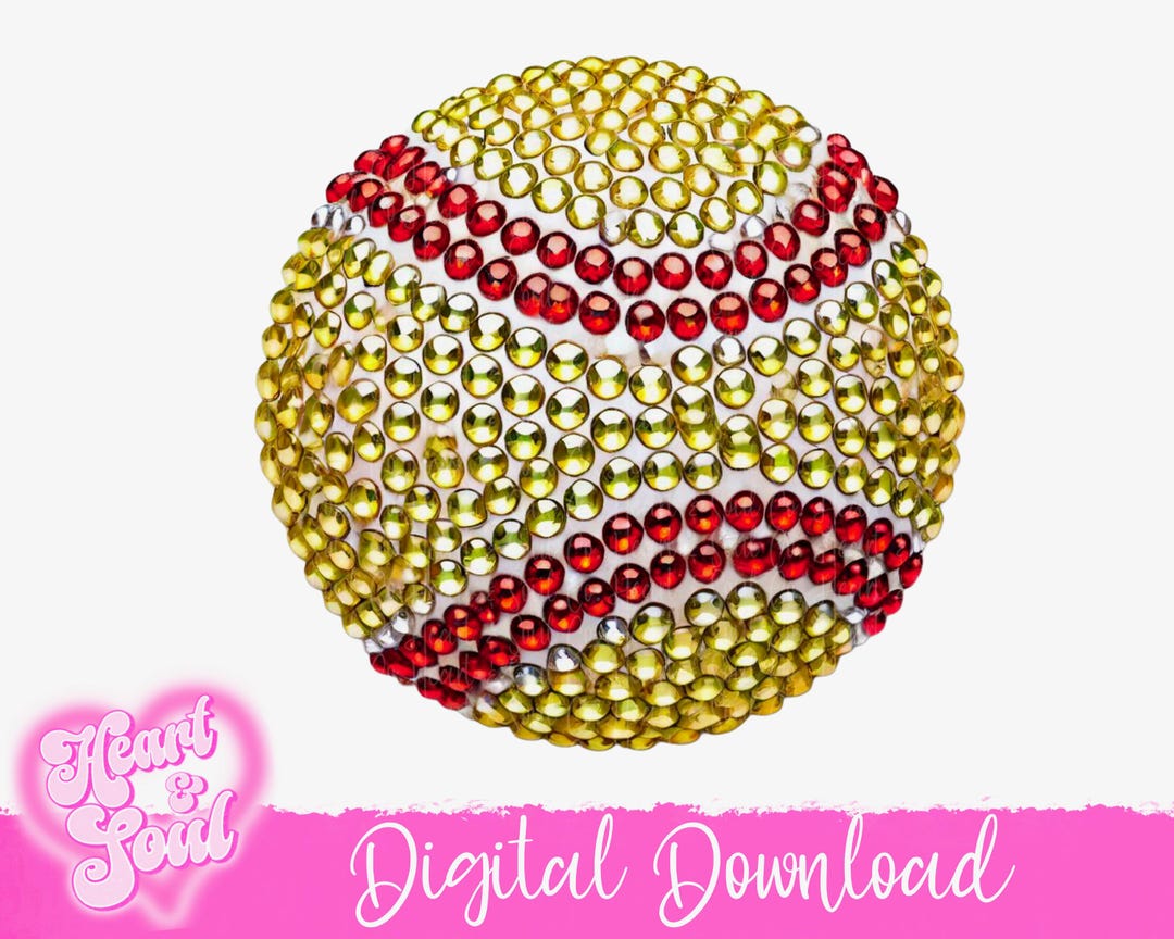 Rhinestone Softball Png- Softball Png- Rhinestone PNG- Digital Download ...