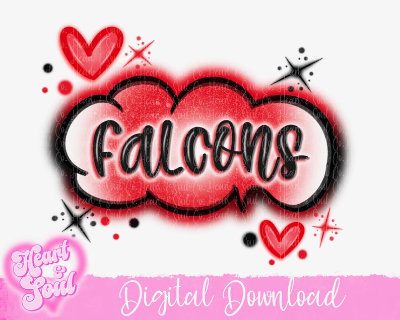 Falcons Png-falcons Airbrush Png- Digital Download - Etsy