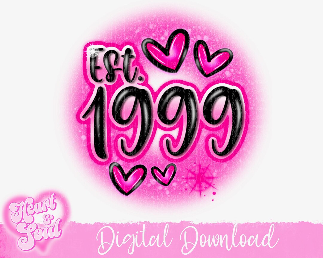 Est. 1999 Airbrush PNG - Y2K Heart Digital Download - Etsy