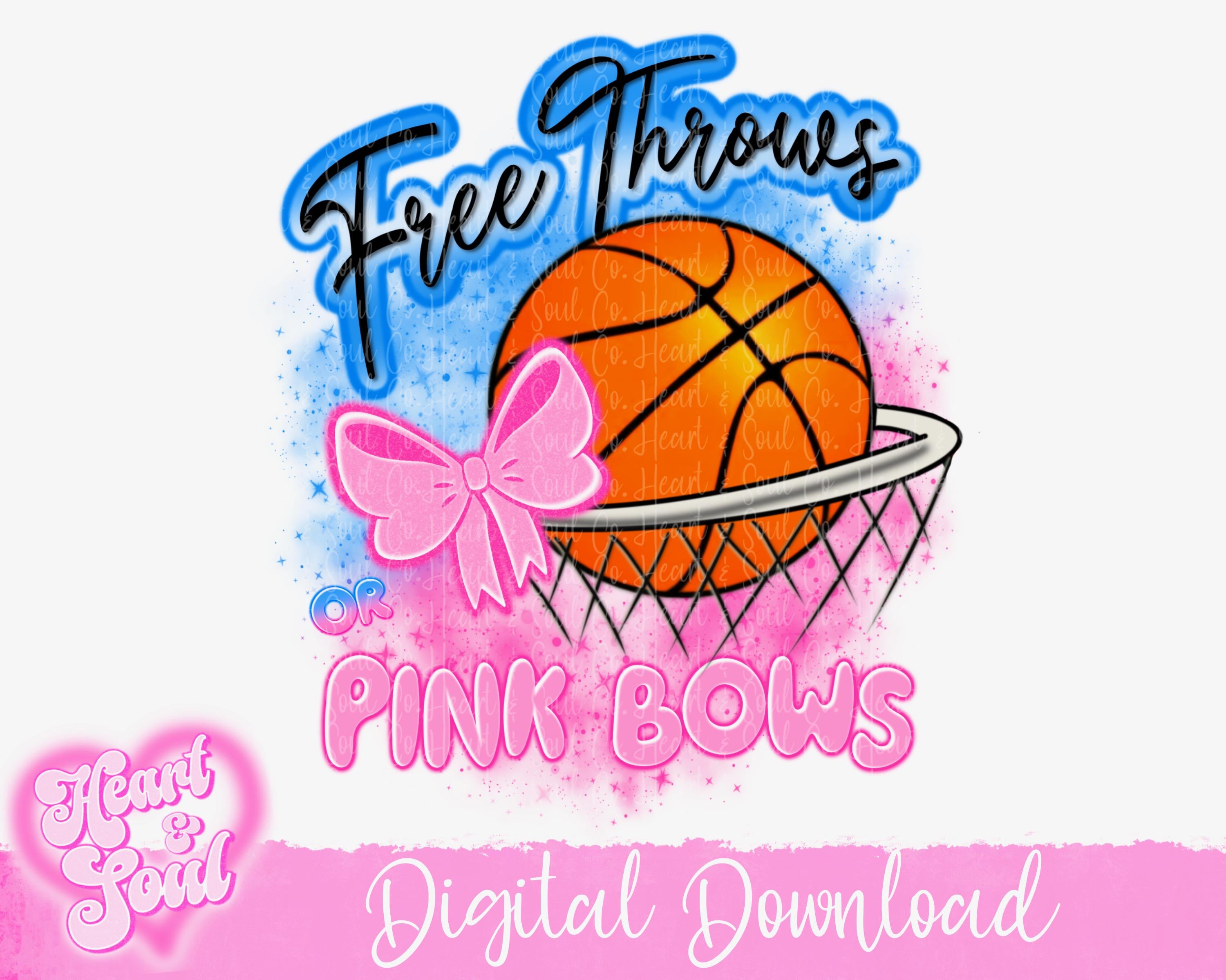 Free Throws or Pink Bows Png- Airbrush Png-digital Download - Etsy