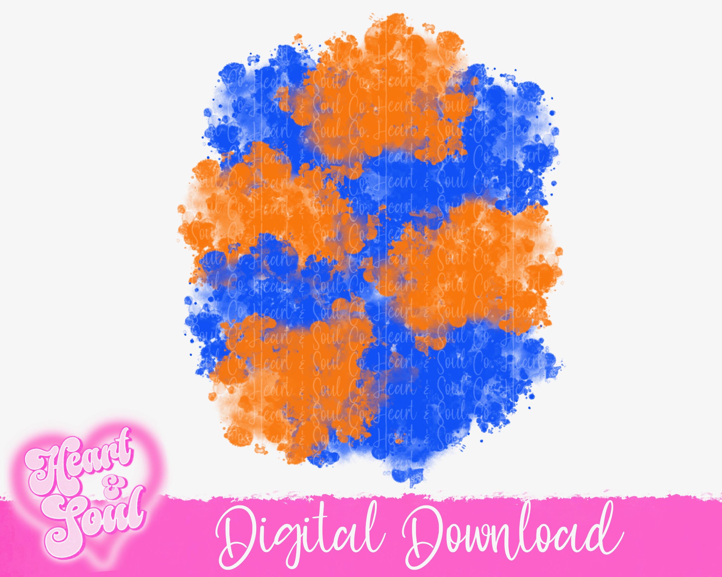 Orange and Blue Background Png- Sublimation Background- Orange and Blue ...