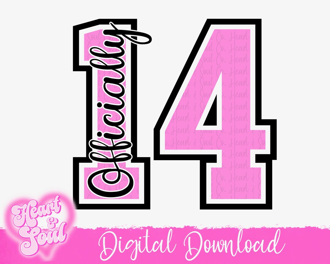 Officially 14 Svg-png- Officially 14 Svg-14th Birthday Svg-png-digital ...