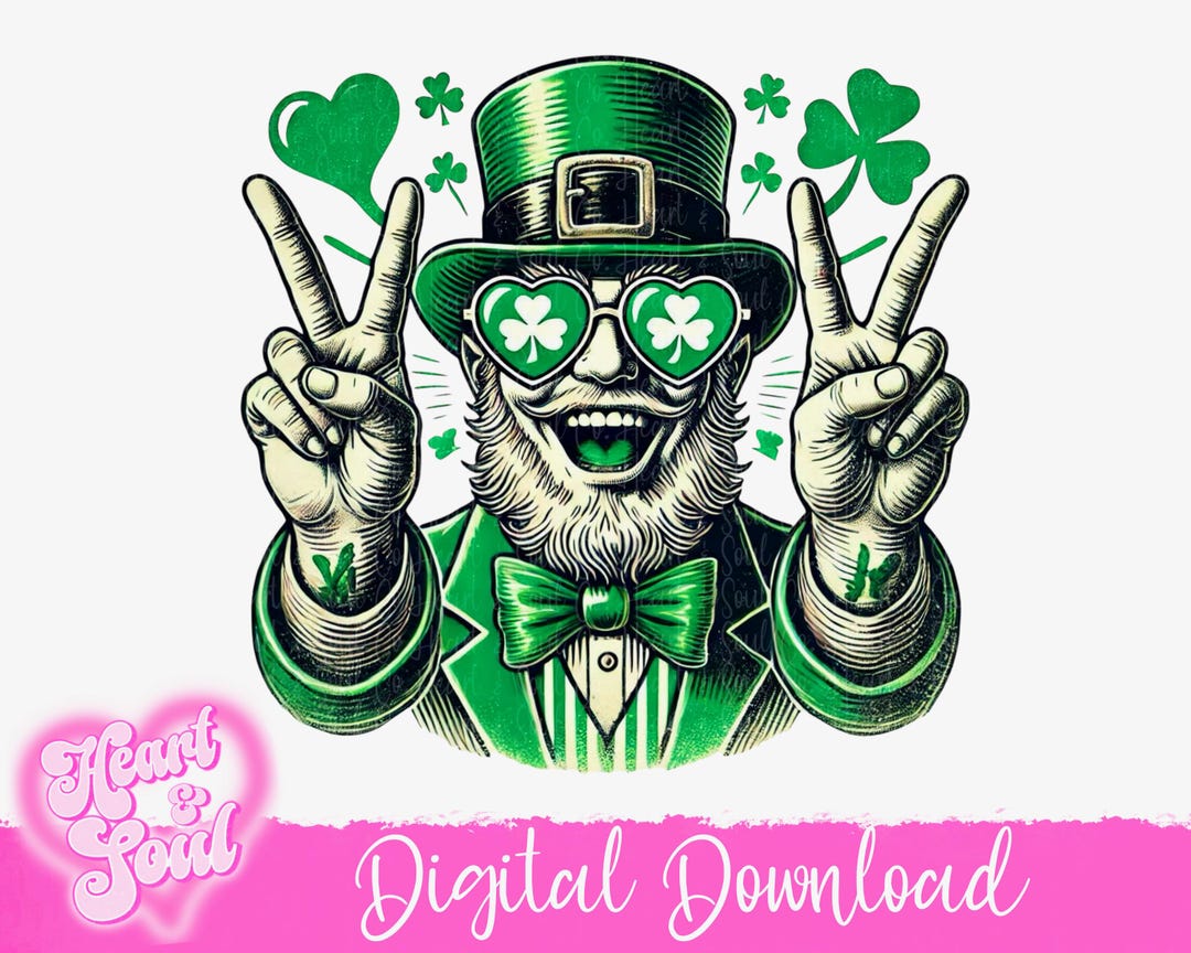 Boujee Leprechaun St Patrick’s Day Blowing Bubble PNG- Vintage St ...