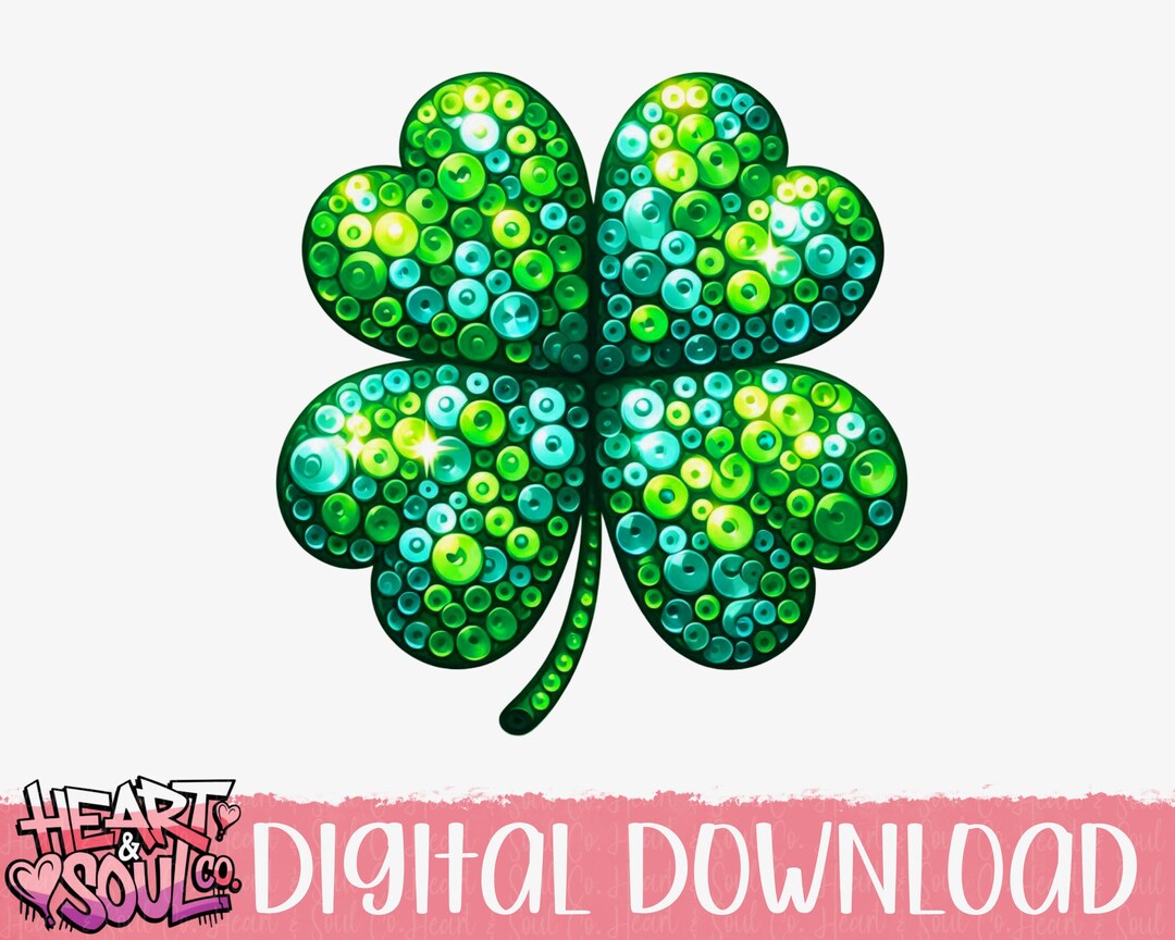 Sequin Shamrock Png- Sequin Clover Png- St. Patrick’s Day Png- Trendy Shamrock- Lucky Png ...