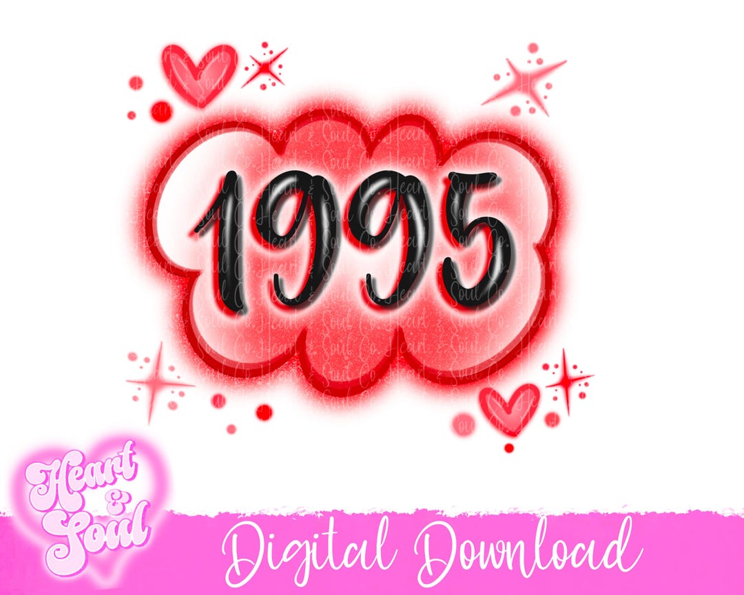 1995 Png- 1995 Airbrush Png- Digital Airbrush Png-digital Download - Etsy