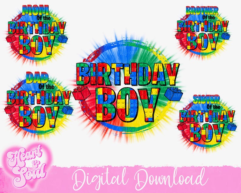Building Blocks Birthday Png- Family Bundle- Digital Download - Etsy