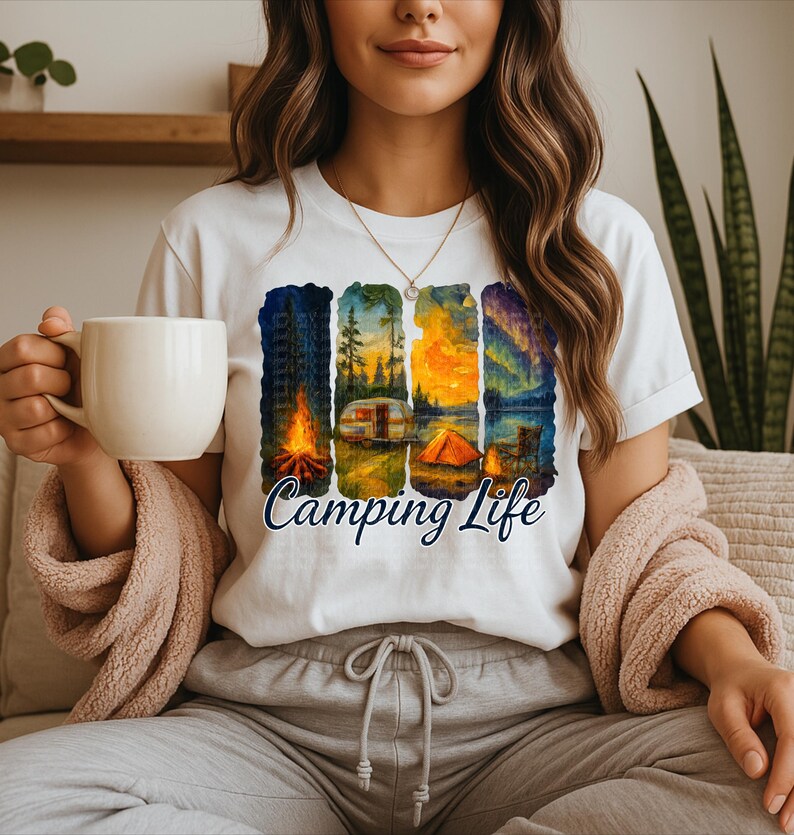 Watercolor Camping Life PNG – Brush Stroke Clipart (digital Download) - Etsy